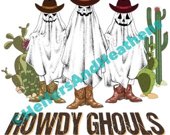 Western Halloween Howdy Ghouls Png, Svg - Etsy