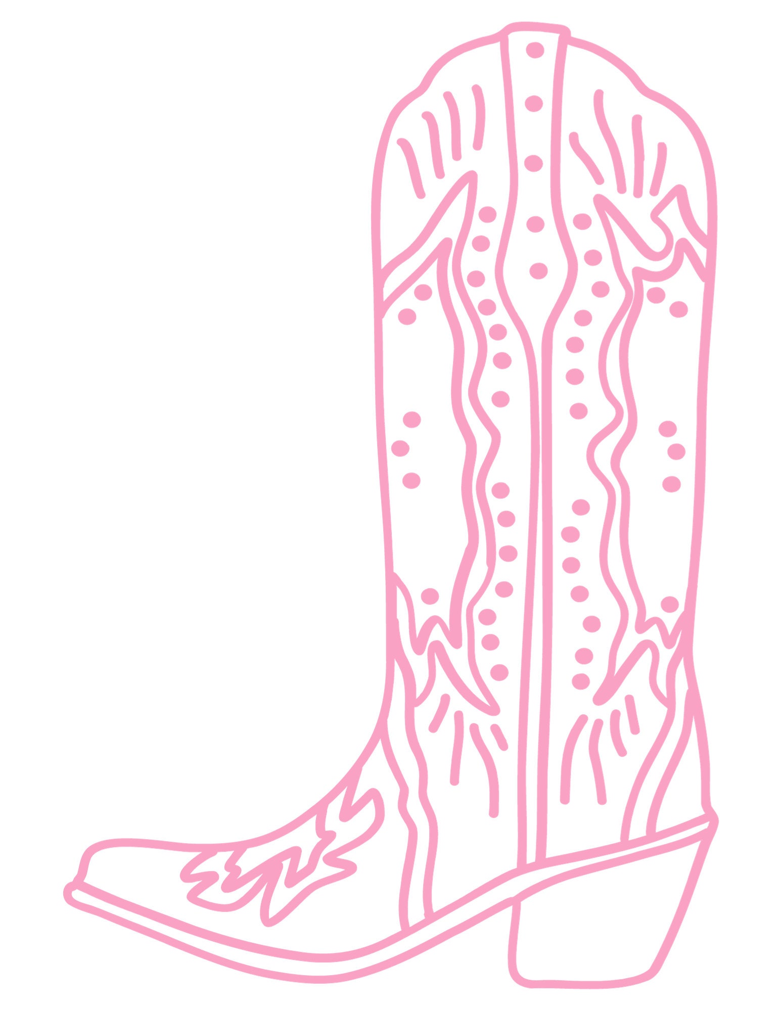 Pink Boot Western Cowgirl Bachelorette Nashville - Etsy