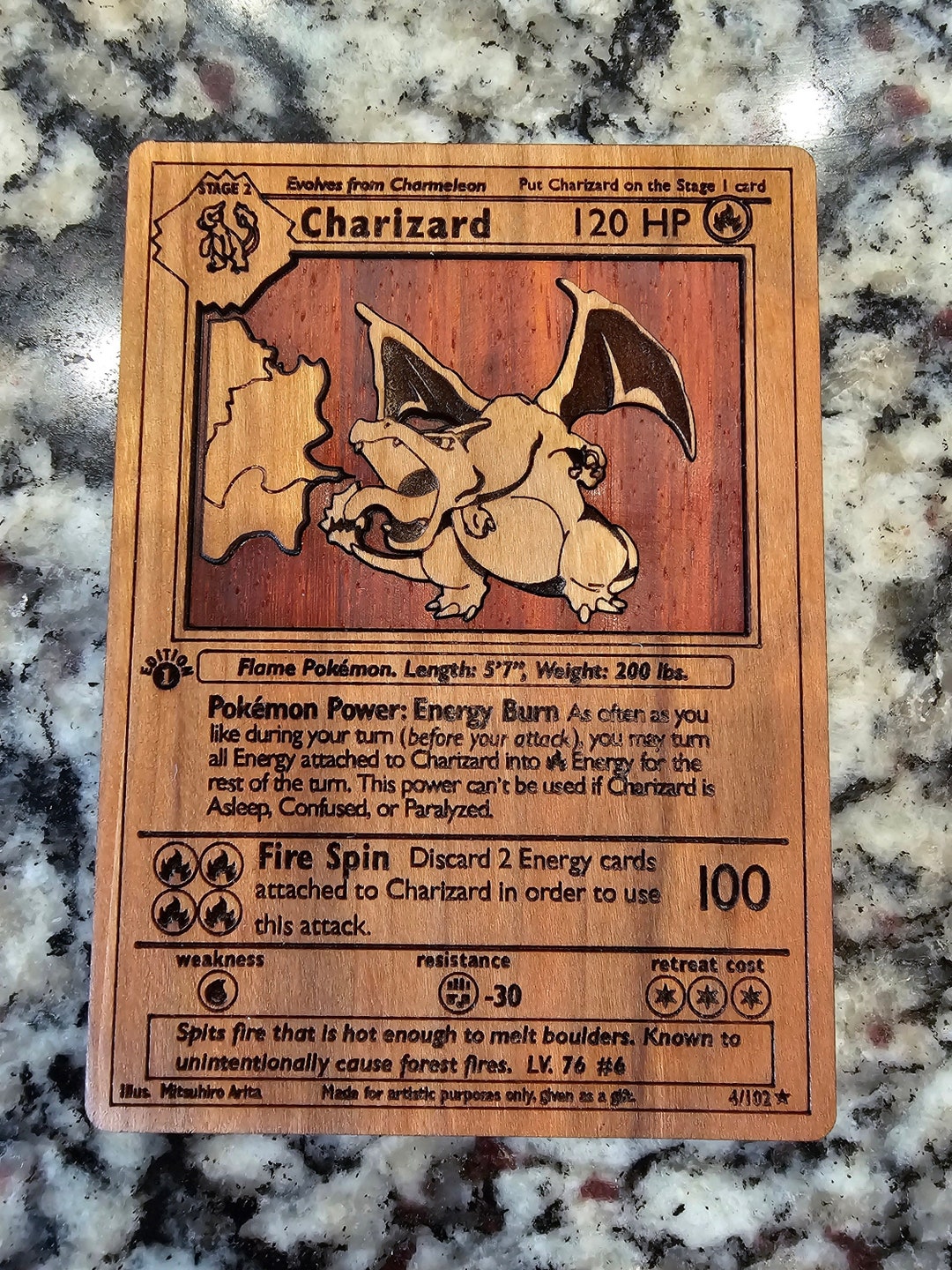 Pre Order Solid Cherry and Paduk Charizard - Etsy