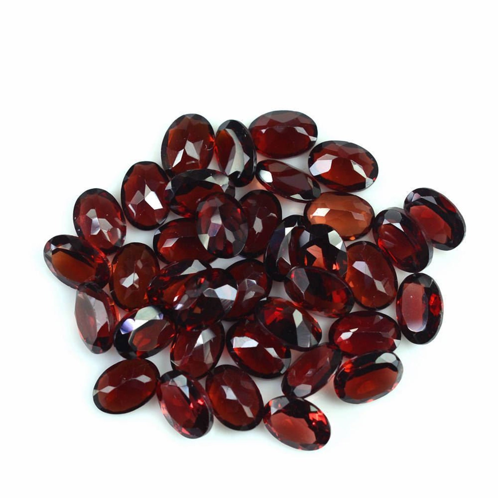 Granate Rojo Natural Facetado Oval 5x3mm a 18x13mm | Etsy