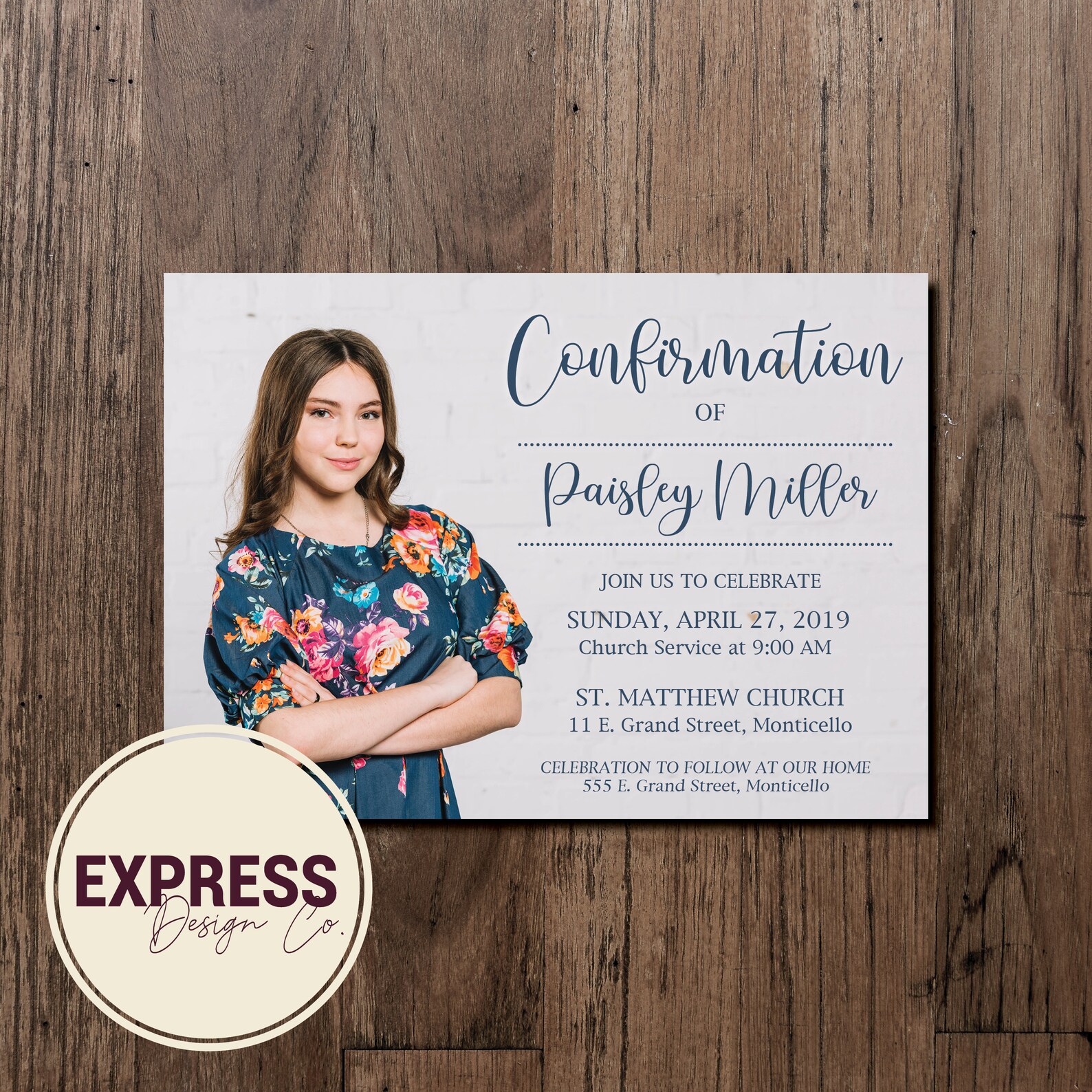 CUSTOMIZED Boy or Girl Confirmation Party Photo Invitation - Etsy