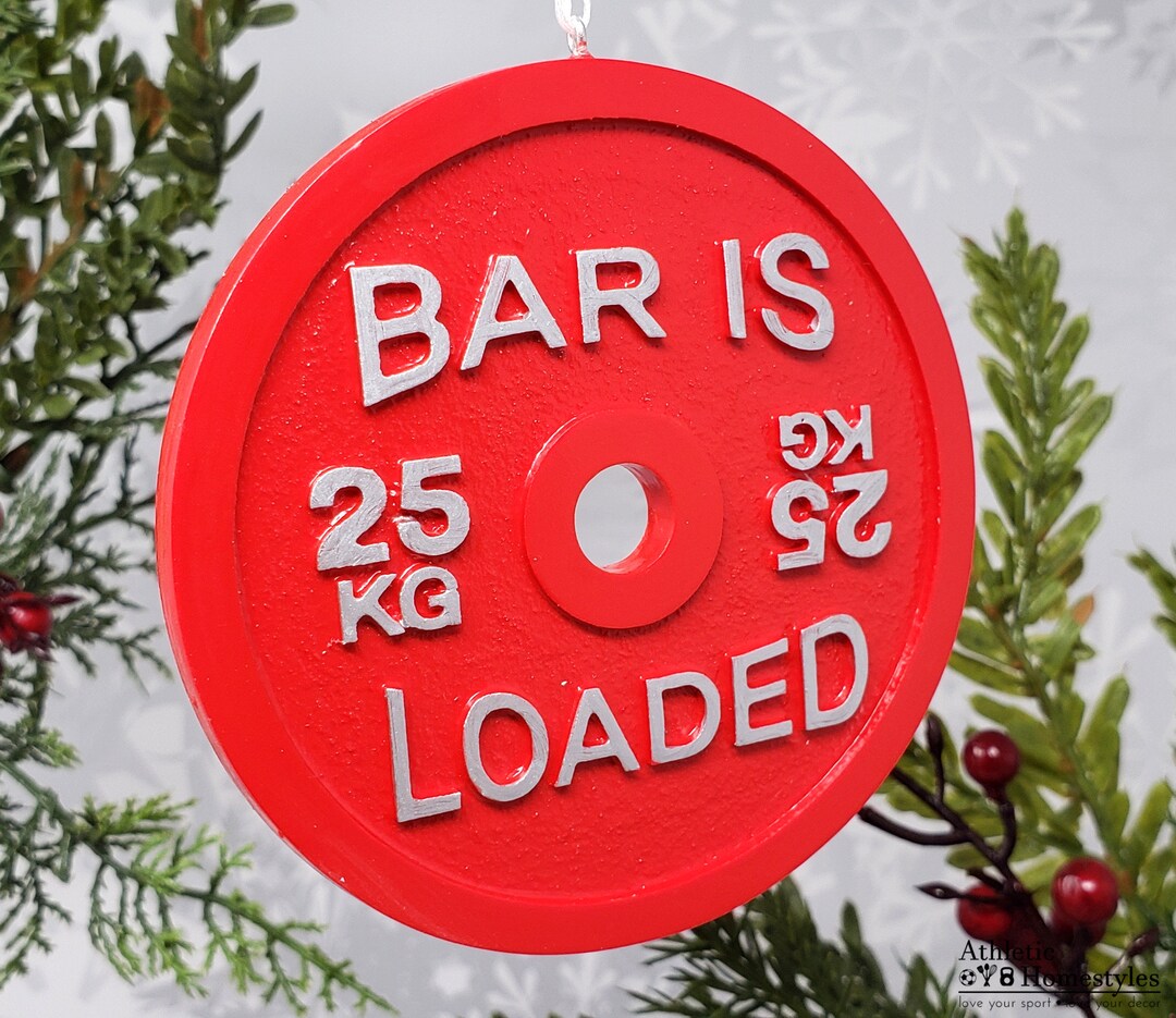 Weight Plate Ornament / Bar is Loaded 25KG Barbell Car Mirror Charm ...