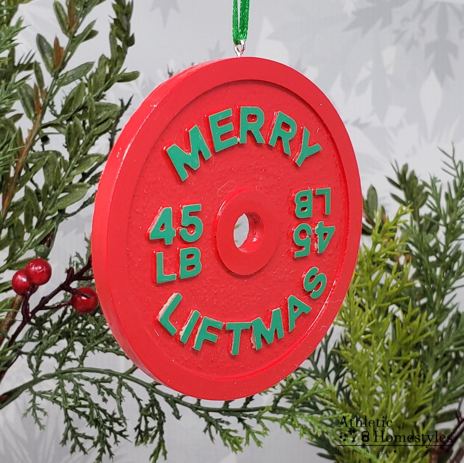 Merry Liftmas Ornament / Barbell Weight Plate Christmas Stocking ...