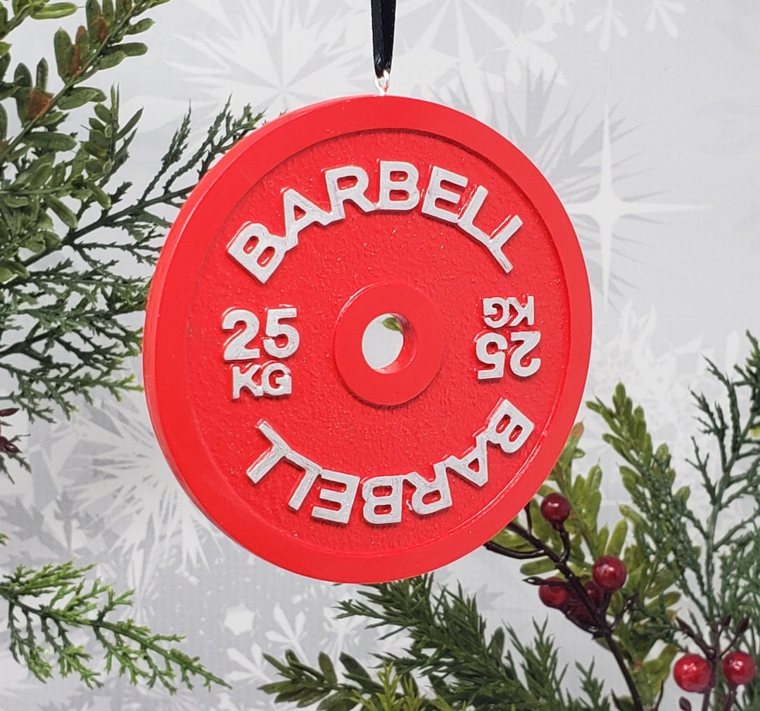 Barbell Ornament 25kg / Weight Plate Car Mirror Gym Charm / Stocking ...