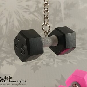 Dumbbell Keychain - Gym Bag Charm - Bodybuilder Accessory - Powerlifter ...