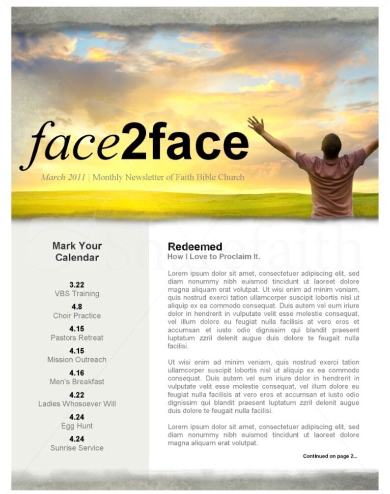 Personalized Newsletters - Church - Etsy