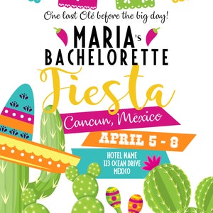 MEXICAN FIESTA BACHELORETTE Invitation, Bachelorette Fiesta Invite ...