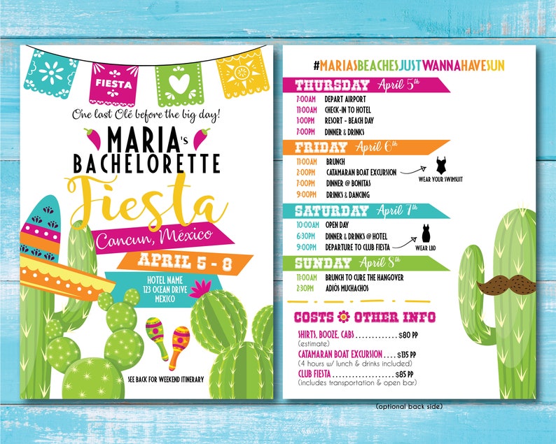 MEXICAN FIESTA BACHELORETTE Invitation, Bachelorette Fiesta Invite ...