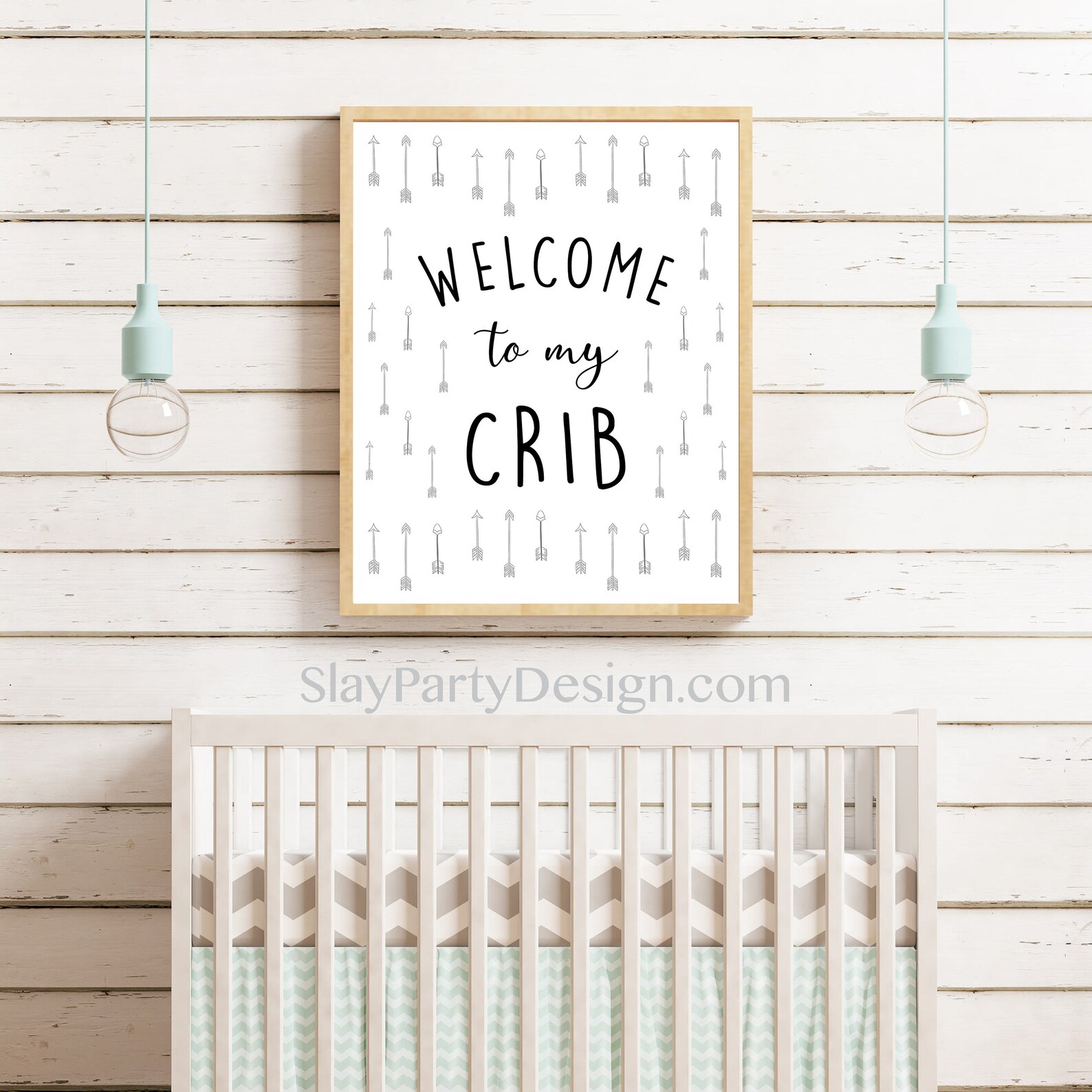 PRINTABLE NURSERY Wall Art, Welcome to My Crib Sign, Baby Nursery Art ...