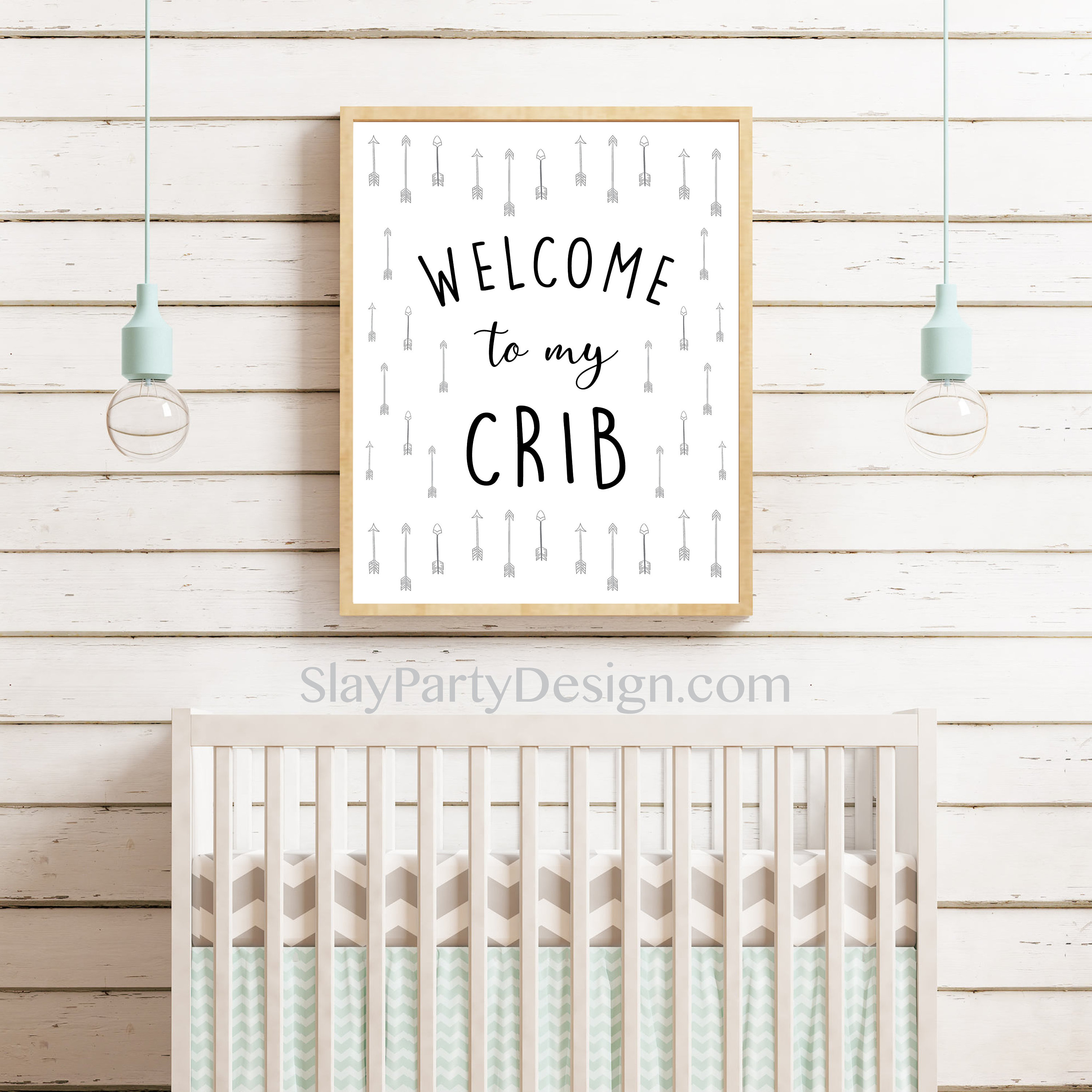 PRINTABLE NURSERY Wall Art, Welcome to My Crib Sign, Baby Nursery Art ...