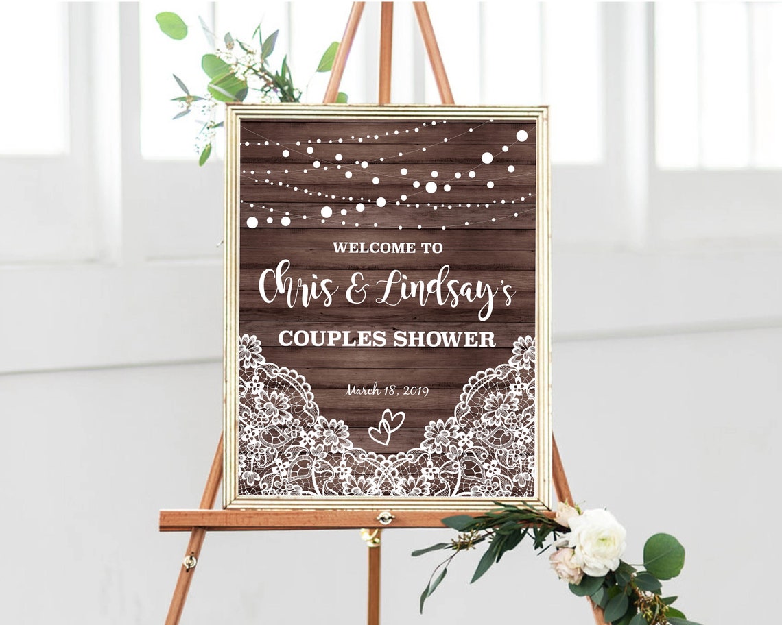 RUSTIC WELCOME SIGN, Couples Shower Welcome Sign, Wedding Welcome Sign ...