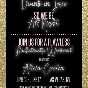 BEYONCE BACHELORETTE PARTY Invitation, Beyonce Bachelorette Invite ...