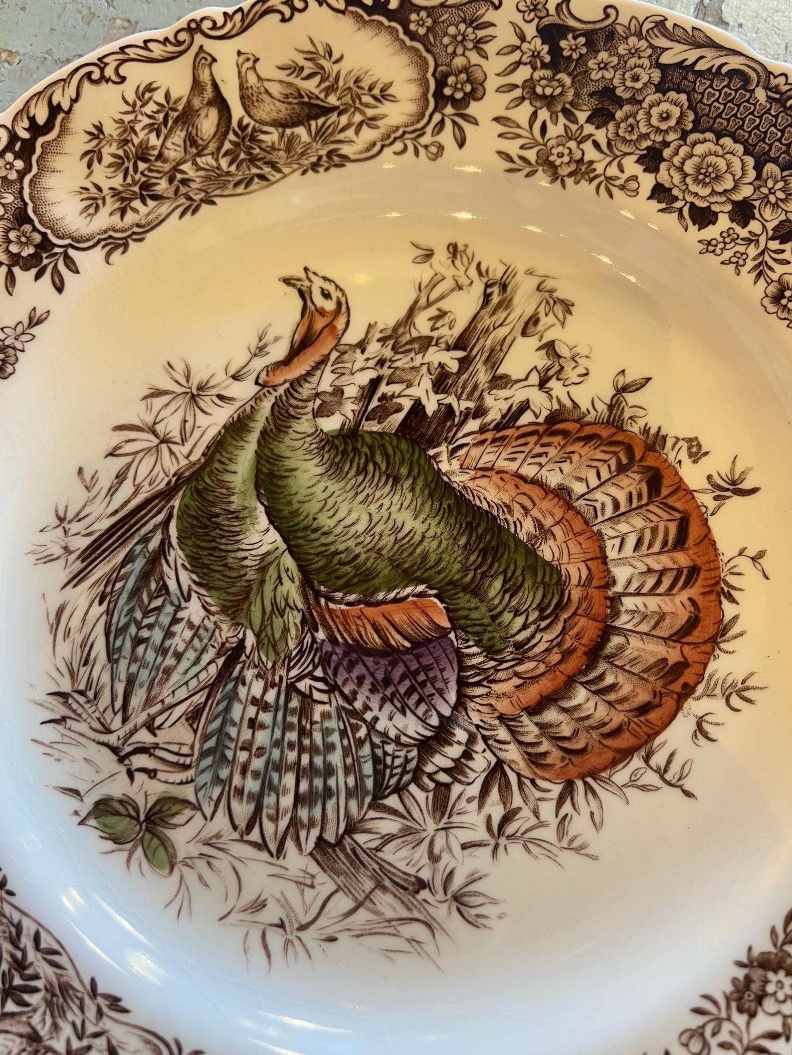 Made in England / Vintage Johnson Brothers / WILD TURKEYS BROWN native ...