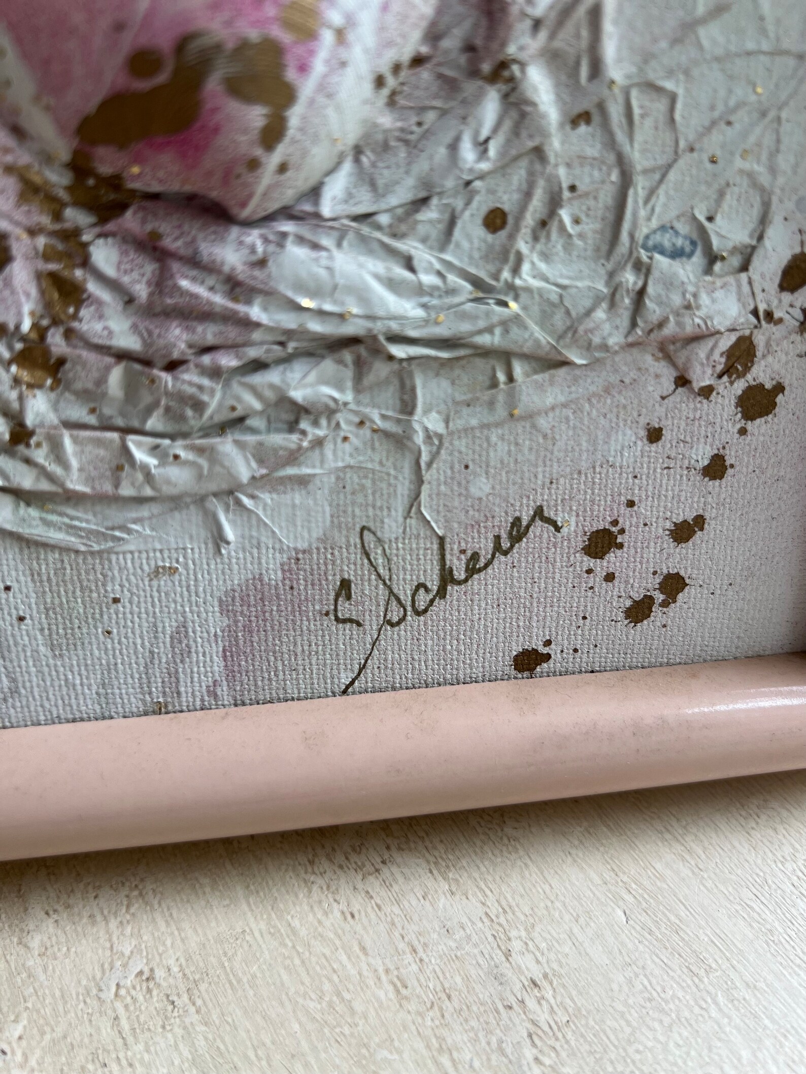 Vintage Pink Coquette 1980s Abstract Painting / Pink Wall Art ...