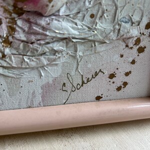 Vintage Pink Coquette 1980s Abstract/ Pink Wall Art / Handmade Impasto ...