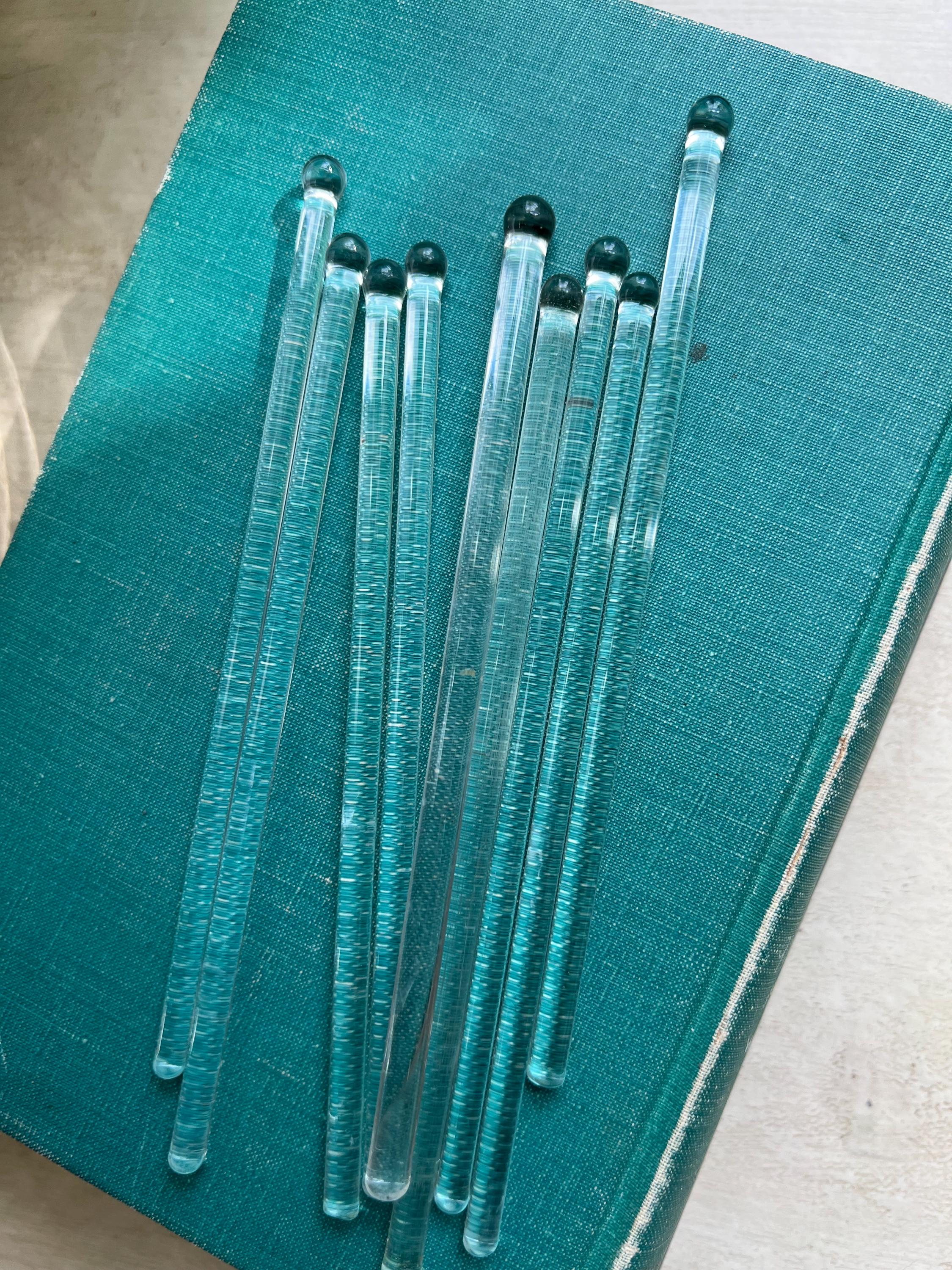 Vintage Glass Swizzle Sticks / Barware / Coffee Stir Sticks / Coffee ...