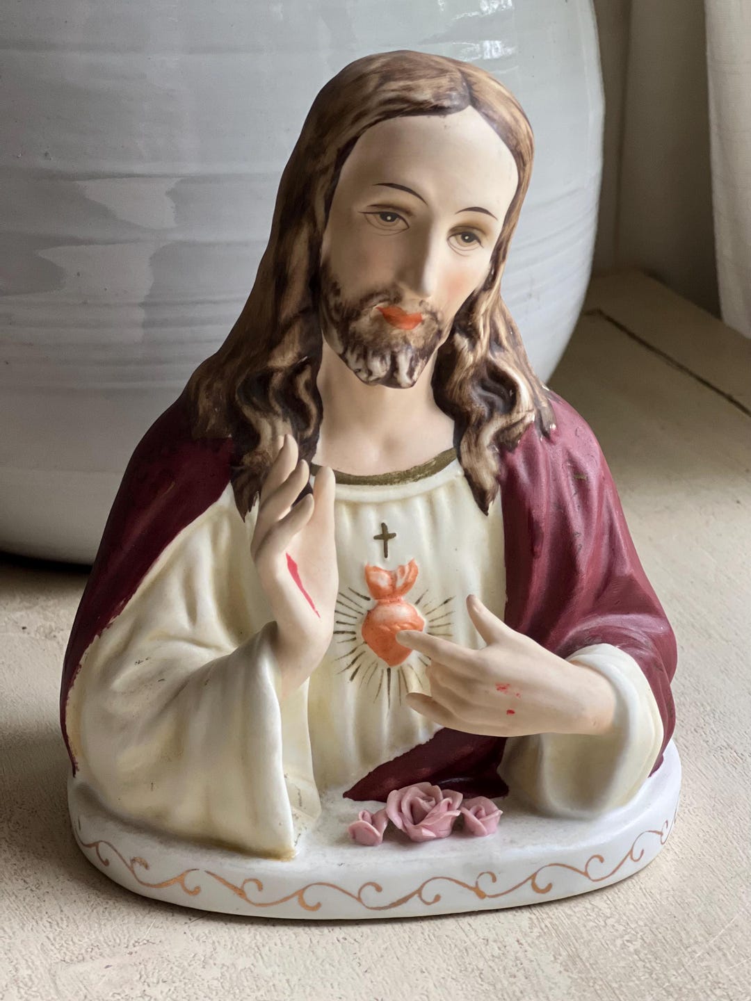 Vintage Religious Statue / Vintage Jesus Statue / Holy Family / Sacred ...