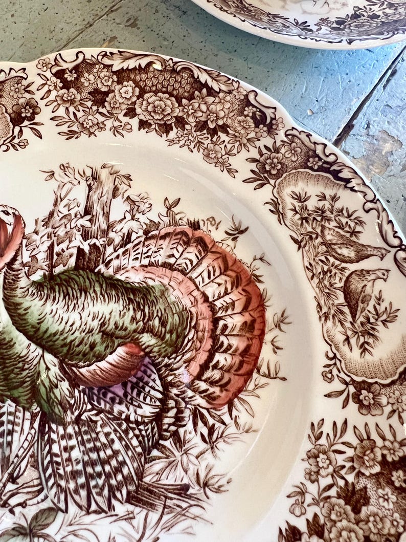 Made in England / Vintage Johnson Brothers / WILD TURKEYS BROWN native ...