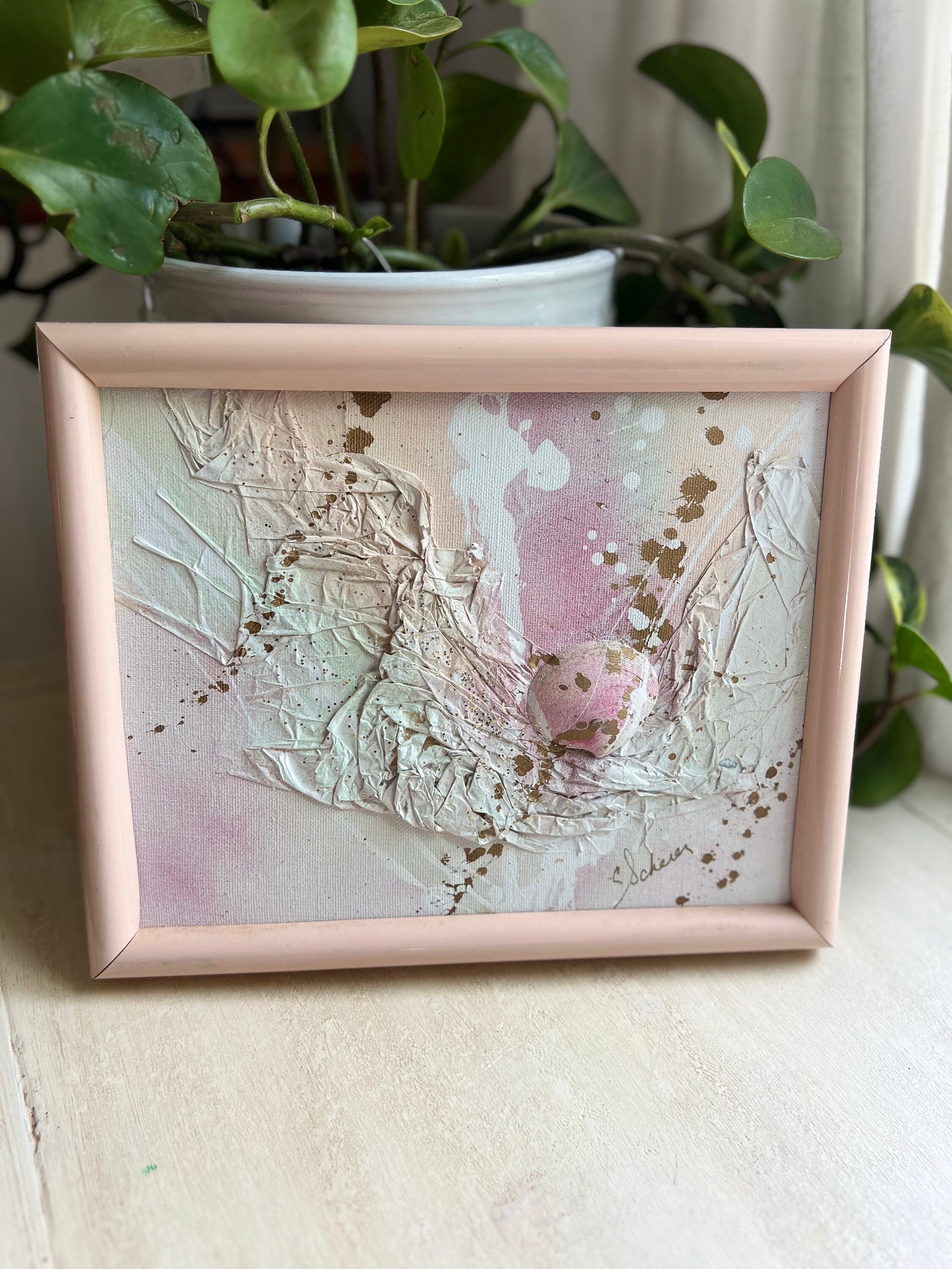 Vintage Pink Coquette 1980s Abstract Painting / Pink Wall Art ...