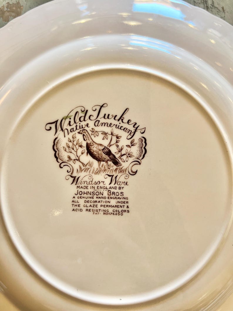 Made in England / Vintage Johnson Brothers / WILD TURKEYS BROWN native ...