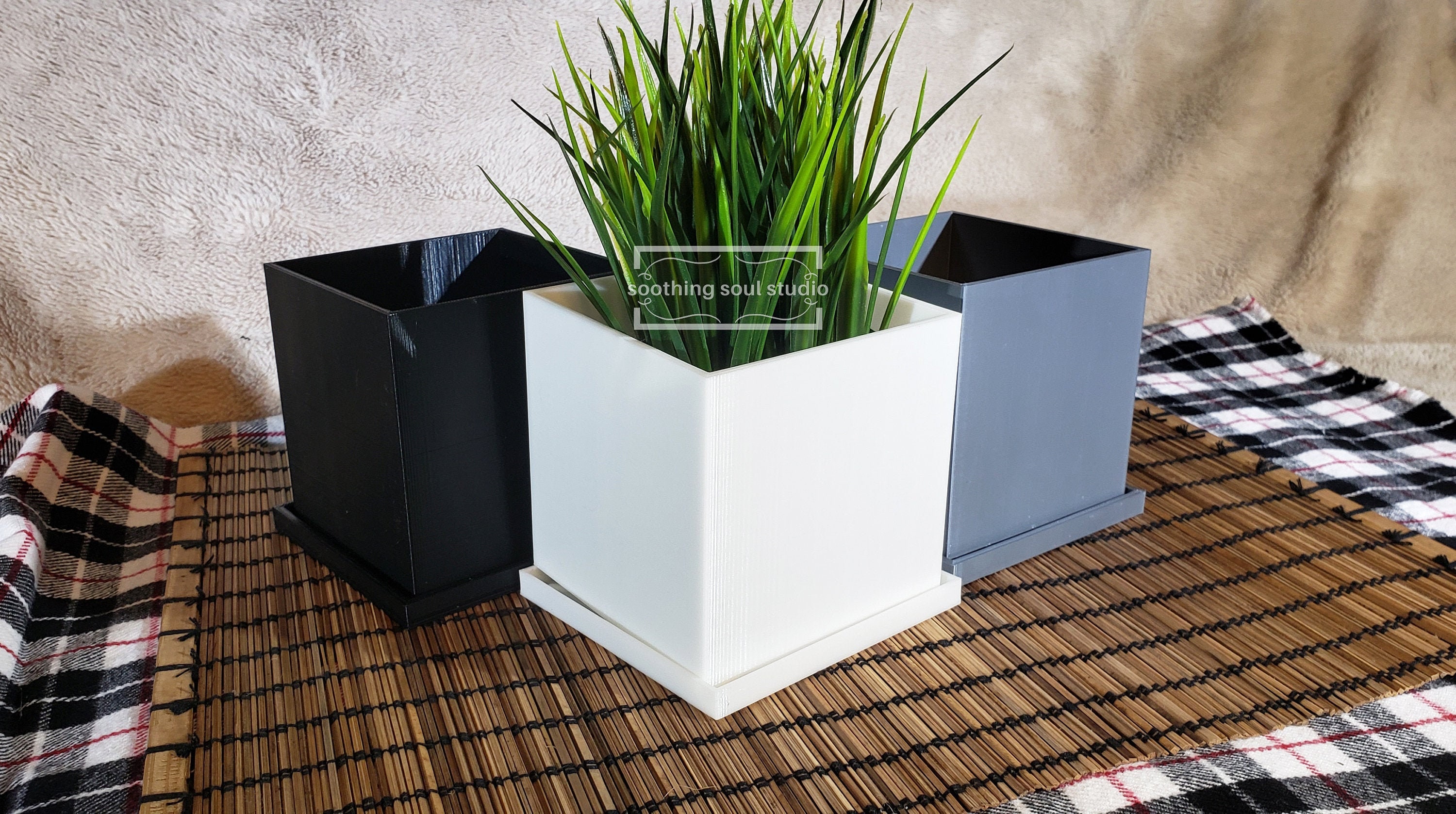 Cubic Contemporary Planter, Geometric Succulent Plant Pot, Indoor ...