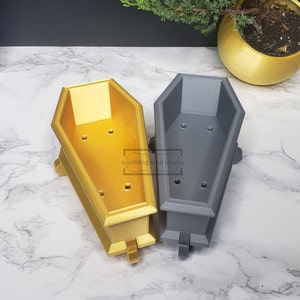 Coffin Mini Planter & Stand, Goth Succulent Planter Decor, Indoor ...