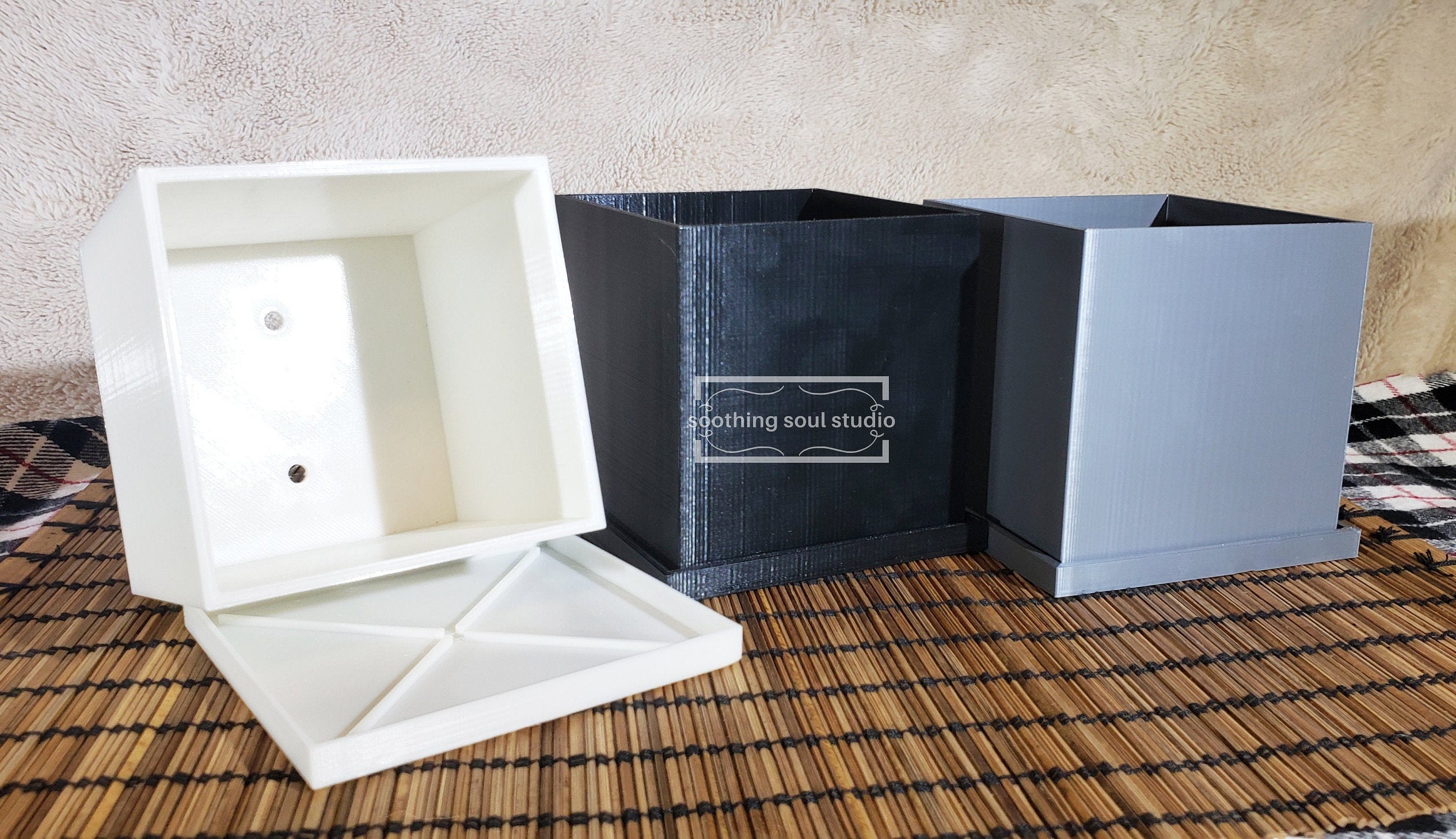 Cubic Contemporary Planter, Geometric Succulent Plant Pot, Indoor ...
