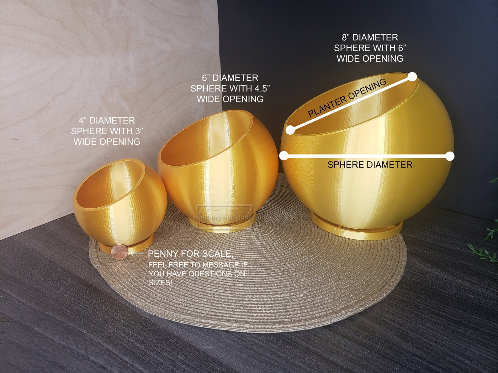 Sphere Geometric Planter Pot Succulent Houseplant Pot Indoor | Etsy