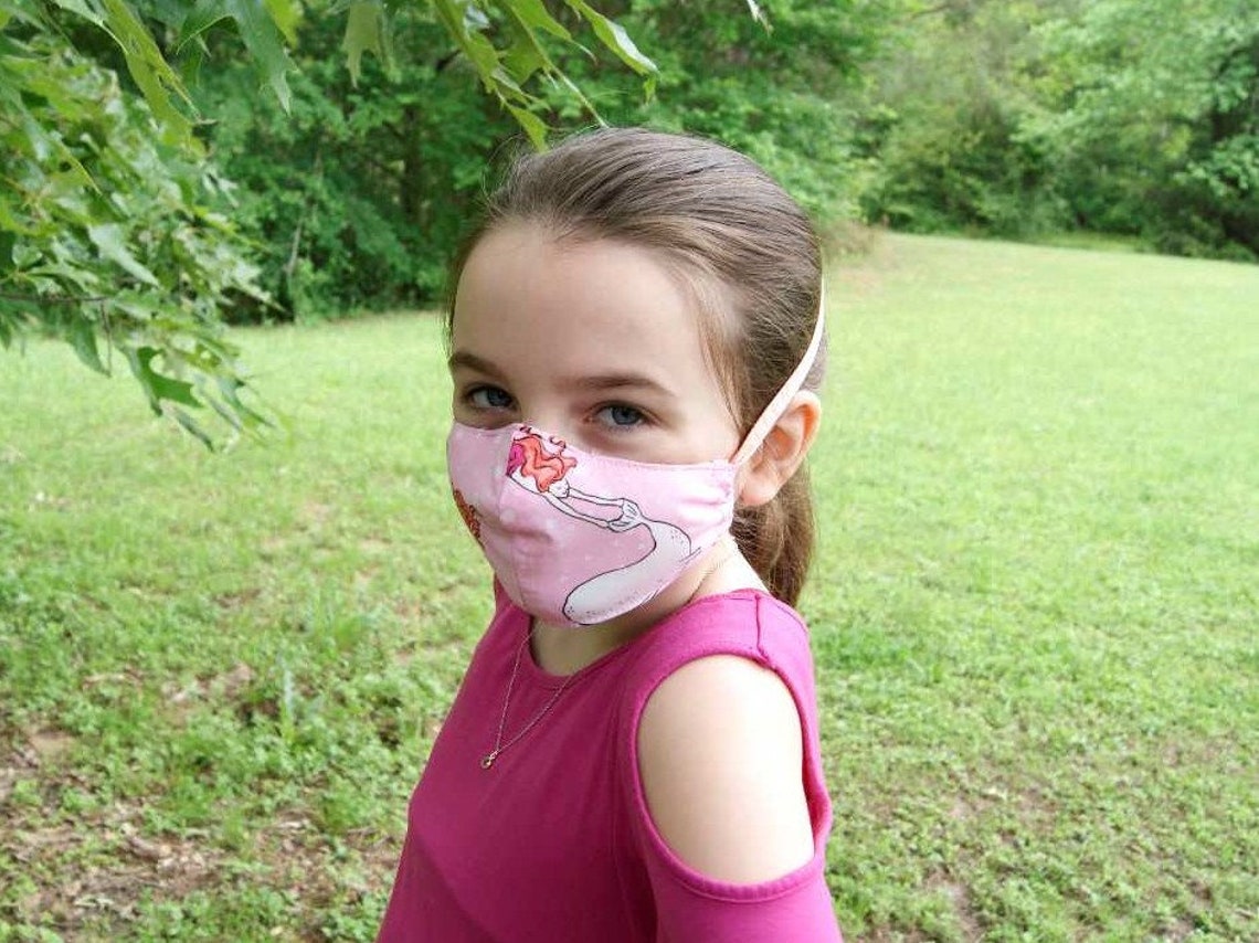 Girls Childrens Face Mask 3 Layer Washable Ready to Ship Reusable ...
