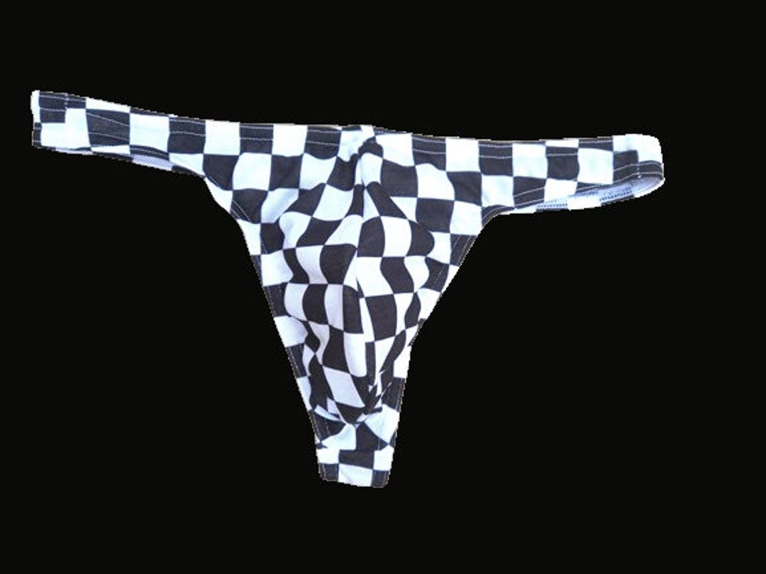 Mens Thong Mens Underwear Cotton Pattern Stretchy Thong Mens Super Slim Thong Etsy