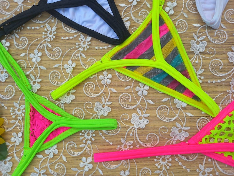 Black Holographic Micro String Thong with Black Straps – Sexy Lingerie ...