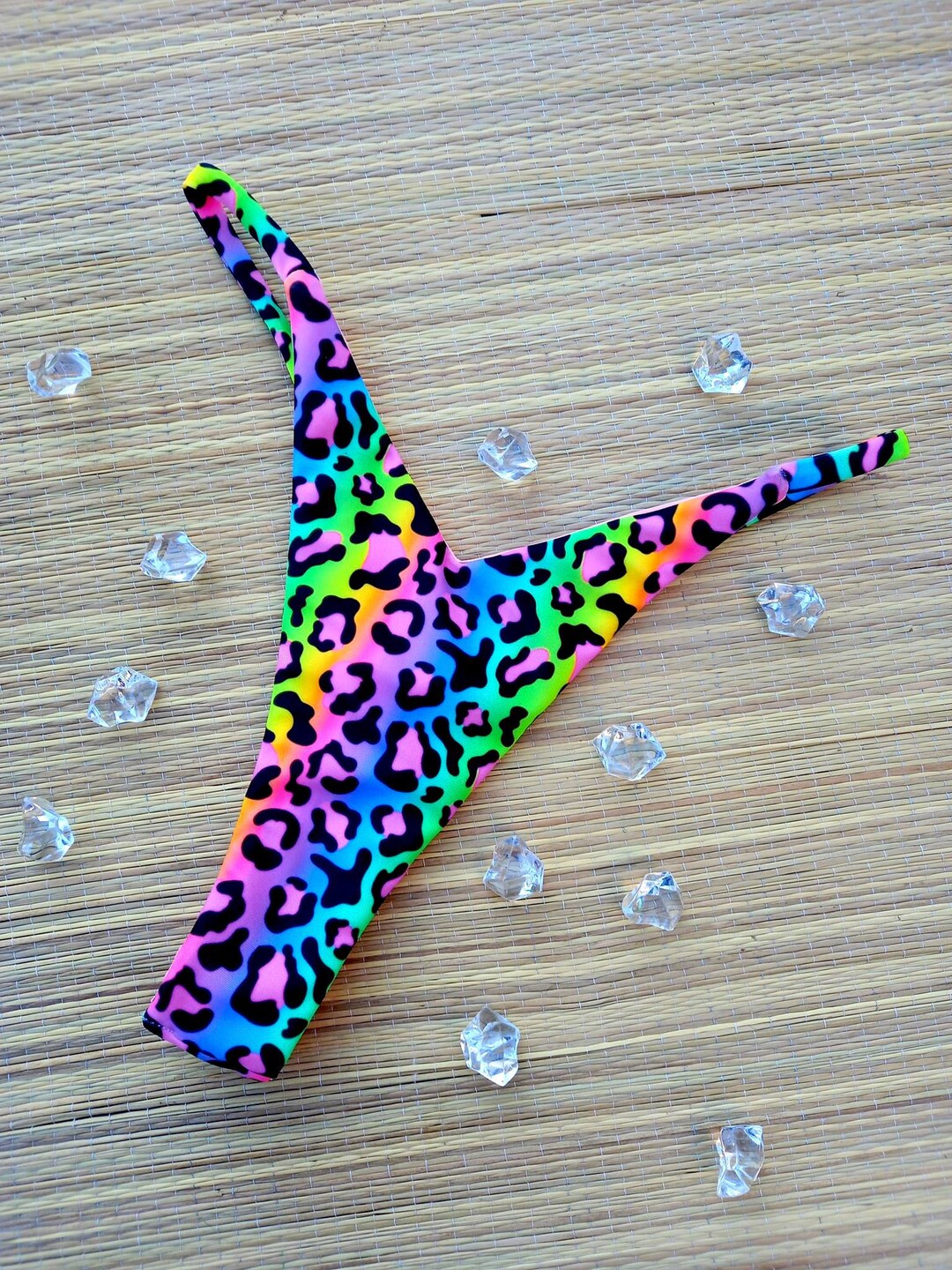 Neon Ocelot Thong – High Cut Seamless Thong – Strappy Animal Print - Etsy