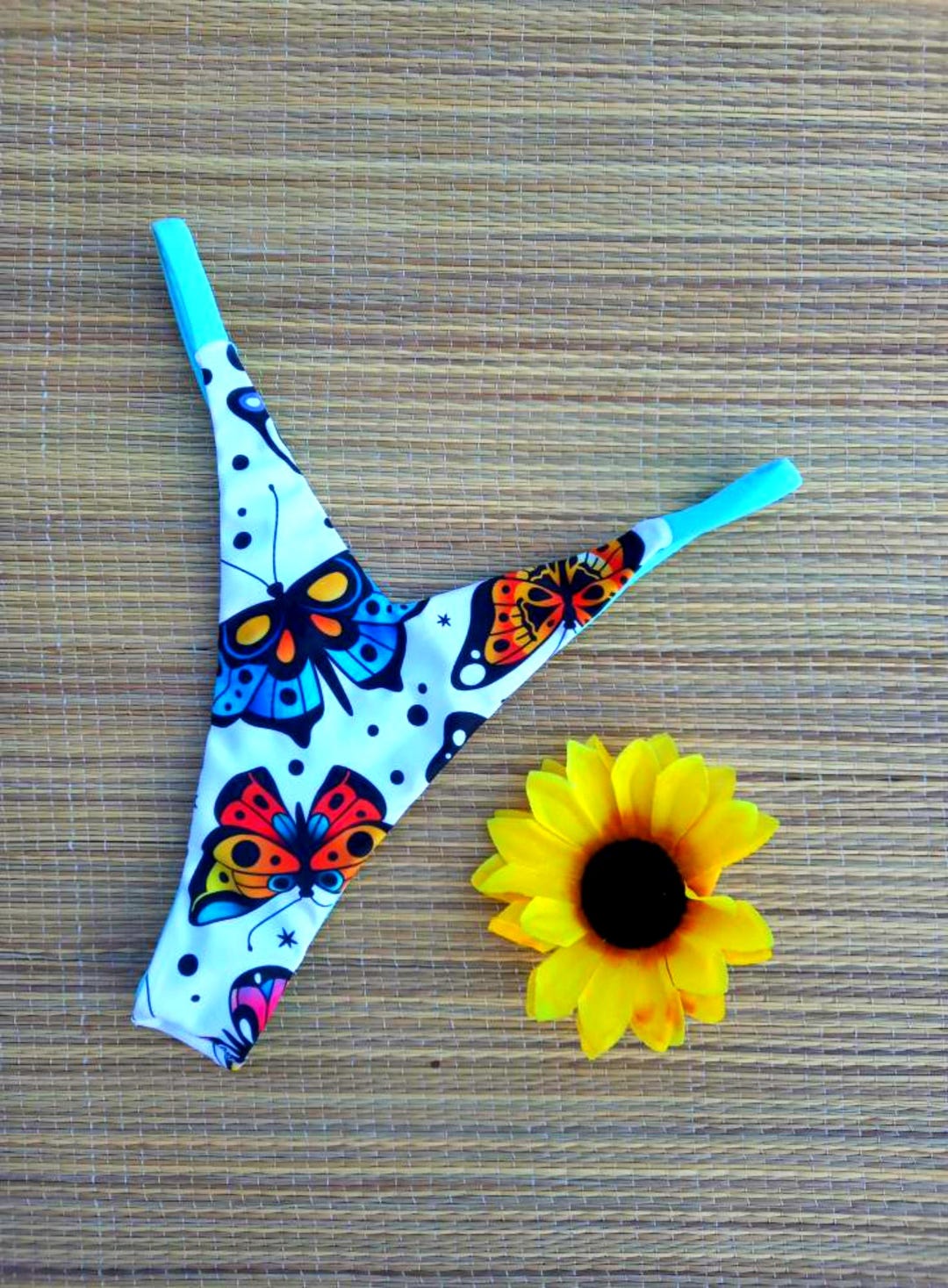 Butterfly Print Thong – High Cut Seamless Panty – Fully Lined Bikini ...
