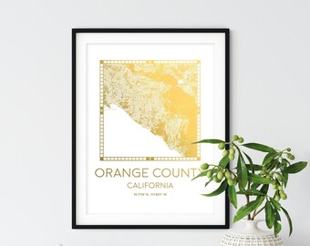 Orange County Map Print | Etsy