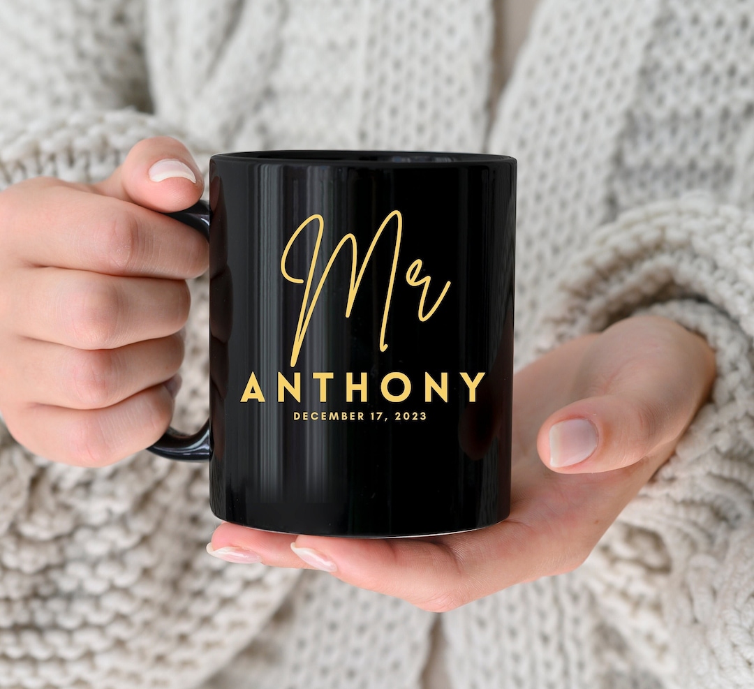 Mr and Mrs Anniversary Mugs, Custom Couples Coffee Mug, Mr and Mrs Mug ...