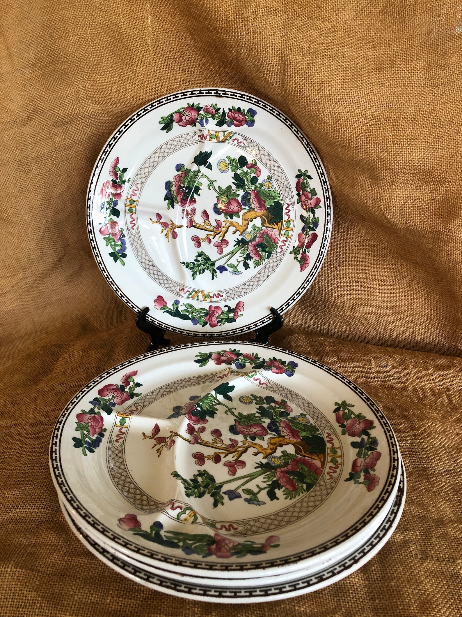 4 Booths Indian Tree Grill Plates England, 50s - Etsy