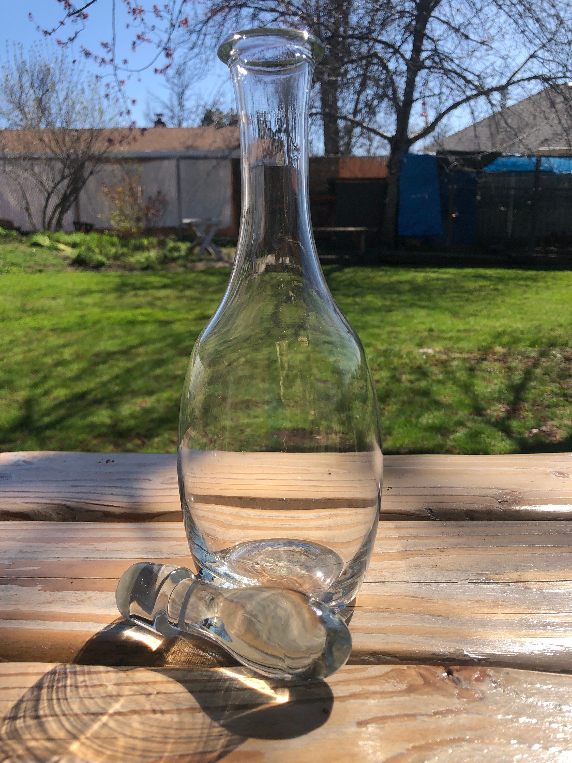 Water/wine Bottle With Solid Glass Stopper - Etsy