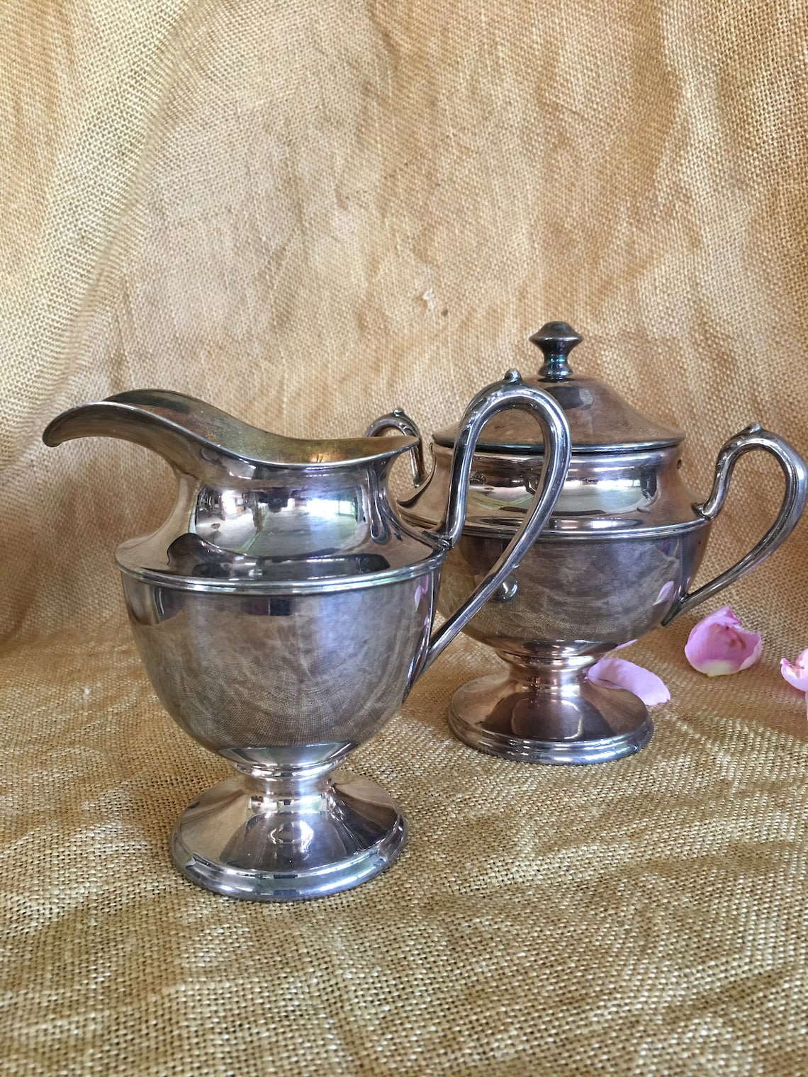 Antique Mid Sil Craft EPNS Silver Plated Creamer and Sugar Bowl - Etsy