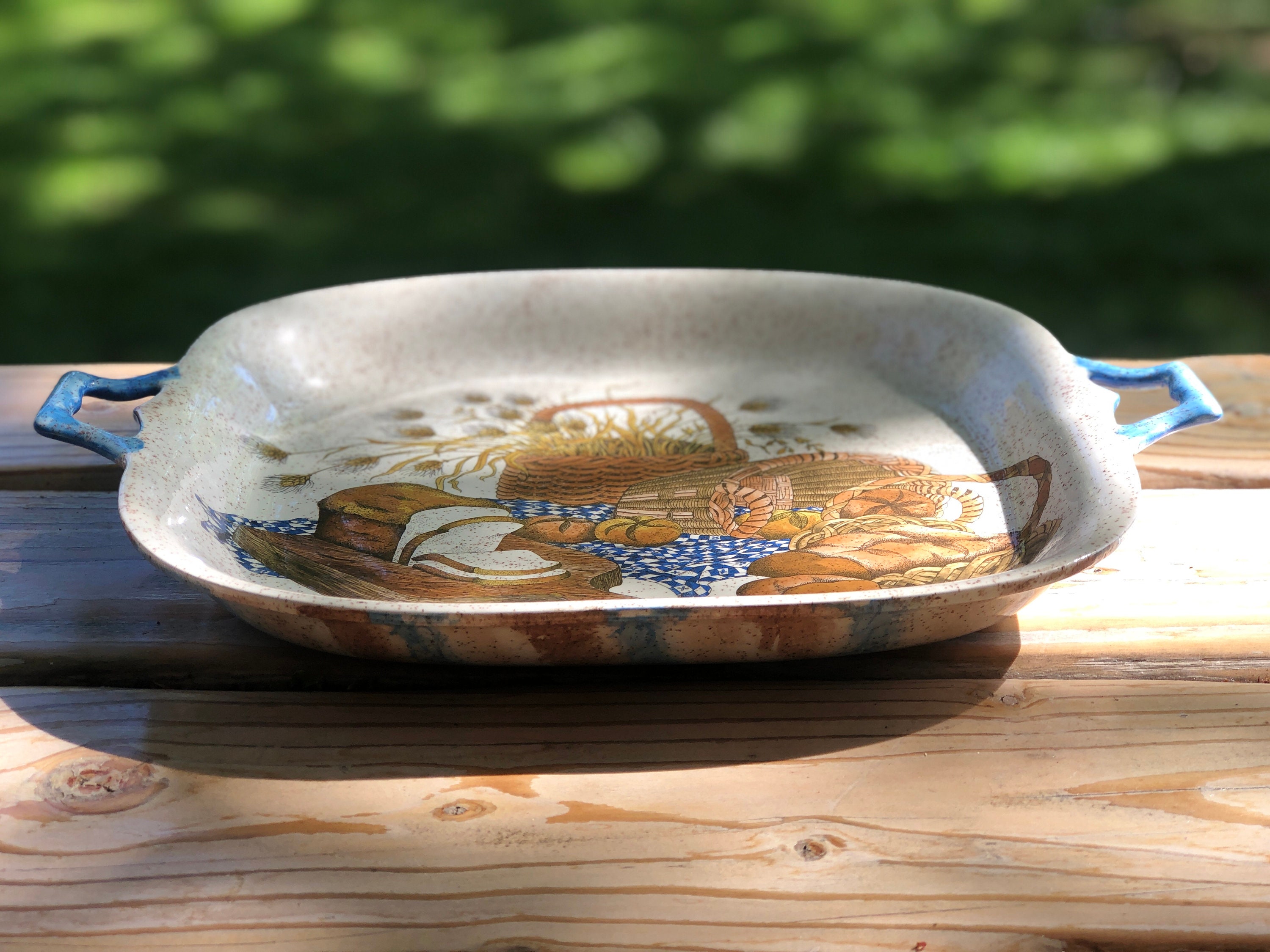 Large Bread Serving Plate Tray Ceramic | Etsy