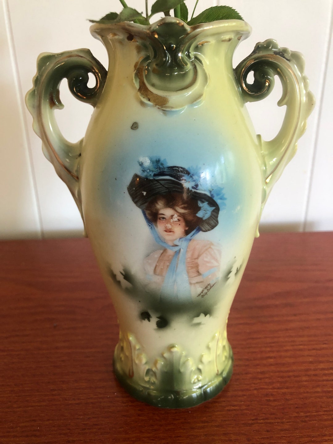 Antique Philip Boileau Vase With a Portrait of Victorian Girl, 1907 - Etsy