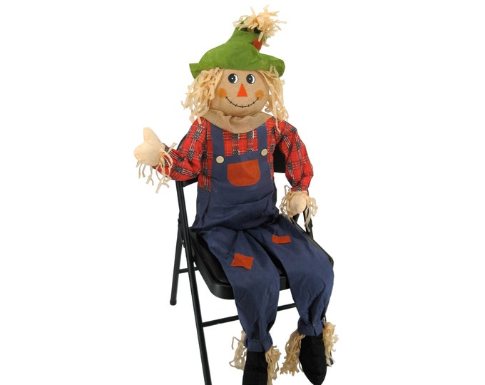 The Original Scarecrow Sitter Sitting Scarecrow Wooden Fall Porch ...