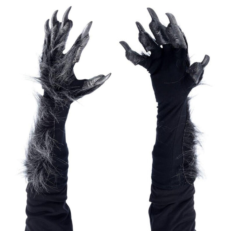 Gray Werewolf Beast Claws Hands Adult Halloween Hand Made USA - Etsy