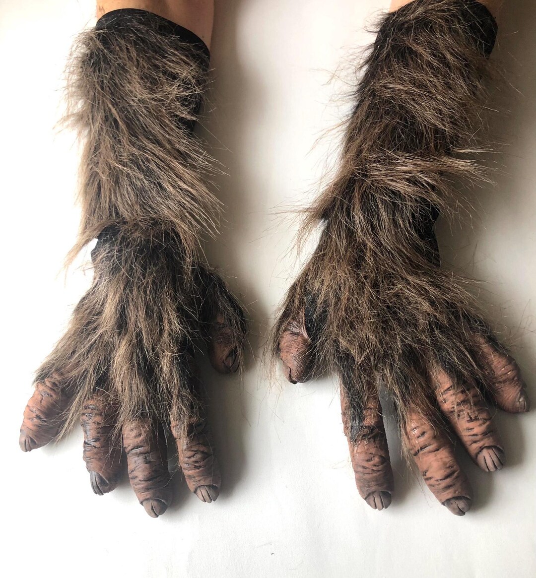 Bigfoot Hands Brown Hairy Ape Caveman Adult Costume Gloves - Etsy