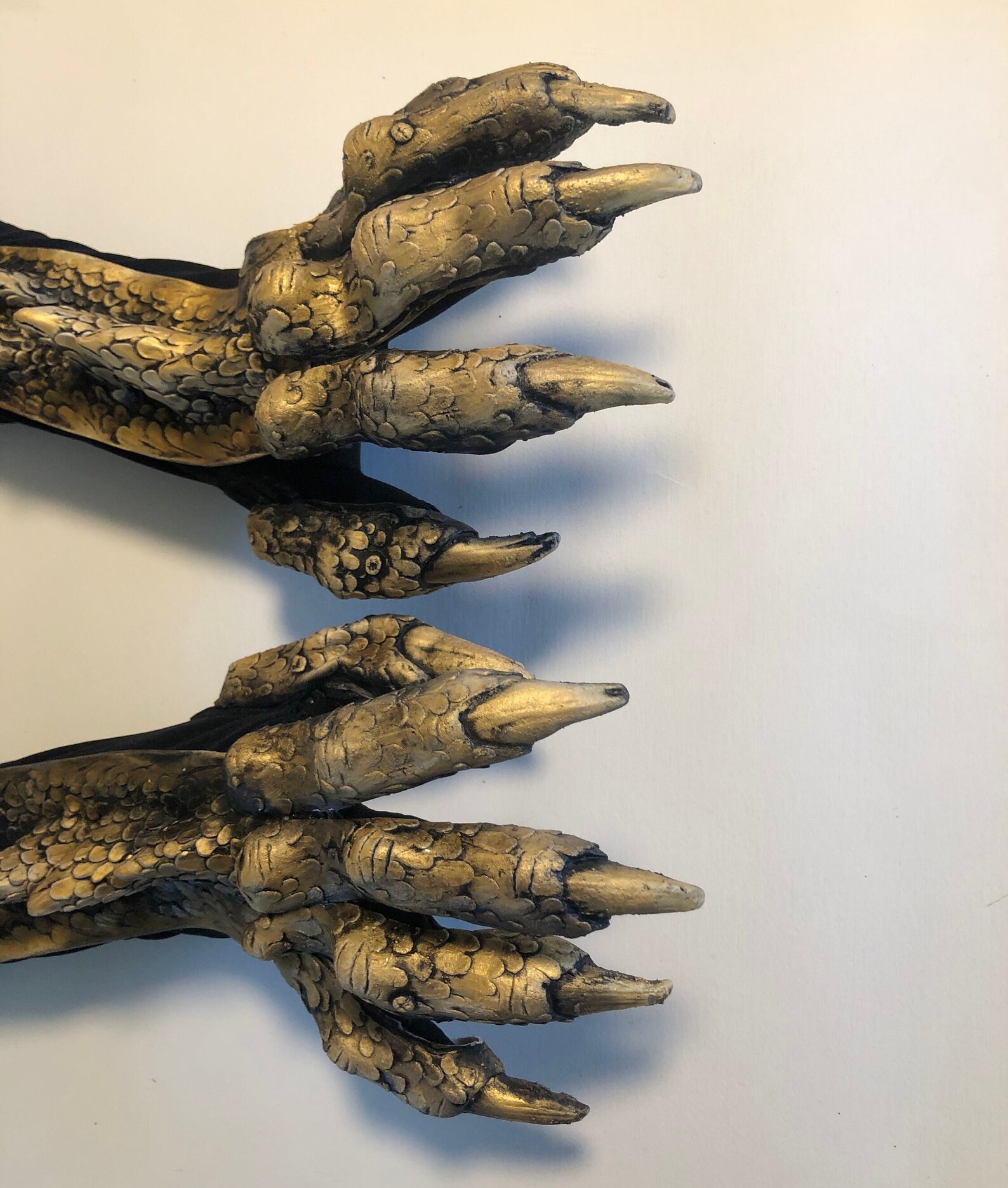 Golden Gold Dragon Claws Hands Adult Halloween Hand Made USA Costume ...