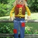 61" Large Sitting Scarecrow Cowboy Western Country Fall Outdoor ...