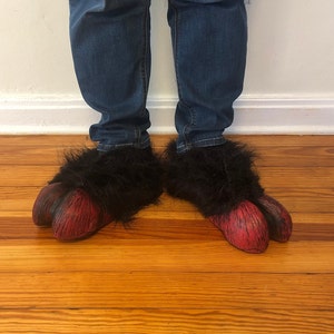 Red Devil Hooves Costume Feet Devil Demon Adult Shoe Covers Halloween ...