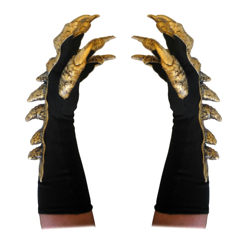Golden Gold Dragon Claws Hands Adult Halloween Hand Made USA | Etsy