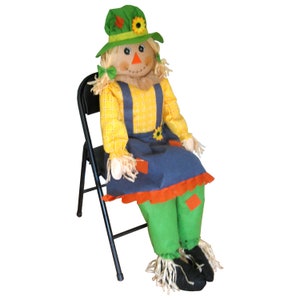 60" Large Sitting Female Scarecrow Fall Decor Decoration - Etsy