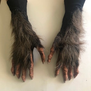 Long Finger Brown Beast Werewolf Hands Claws Adult Halloween Costume ...