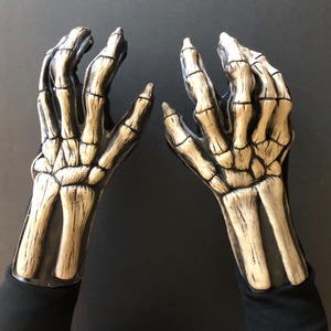 Skeleton Hands Adult Grim Reaper Halloween Hand Made USA Costume Glove ...